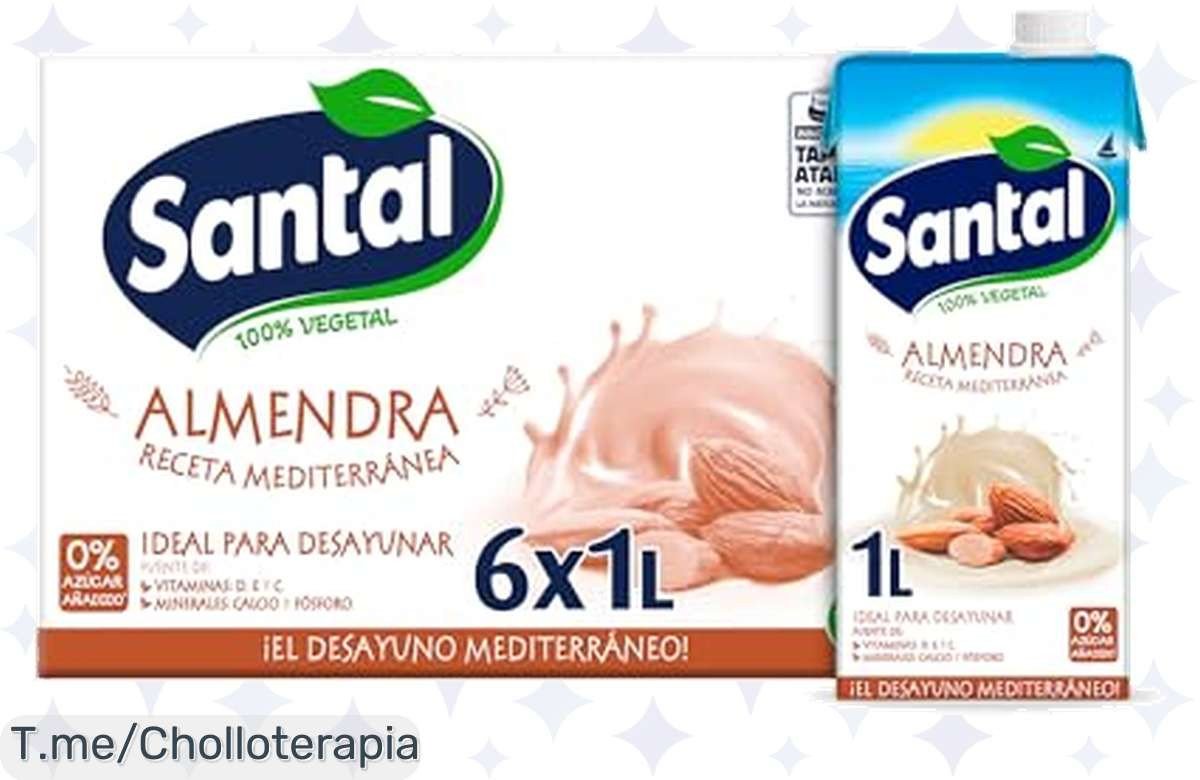 🤩 Descubre el Ofertón de leche de almendra Santal sin azúcar, 100% ...
