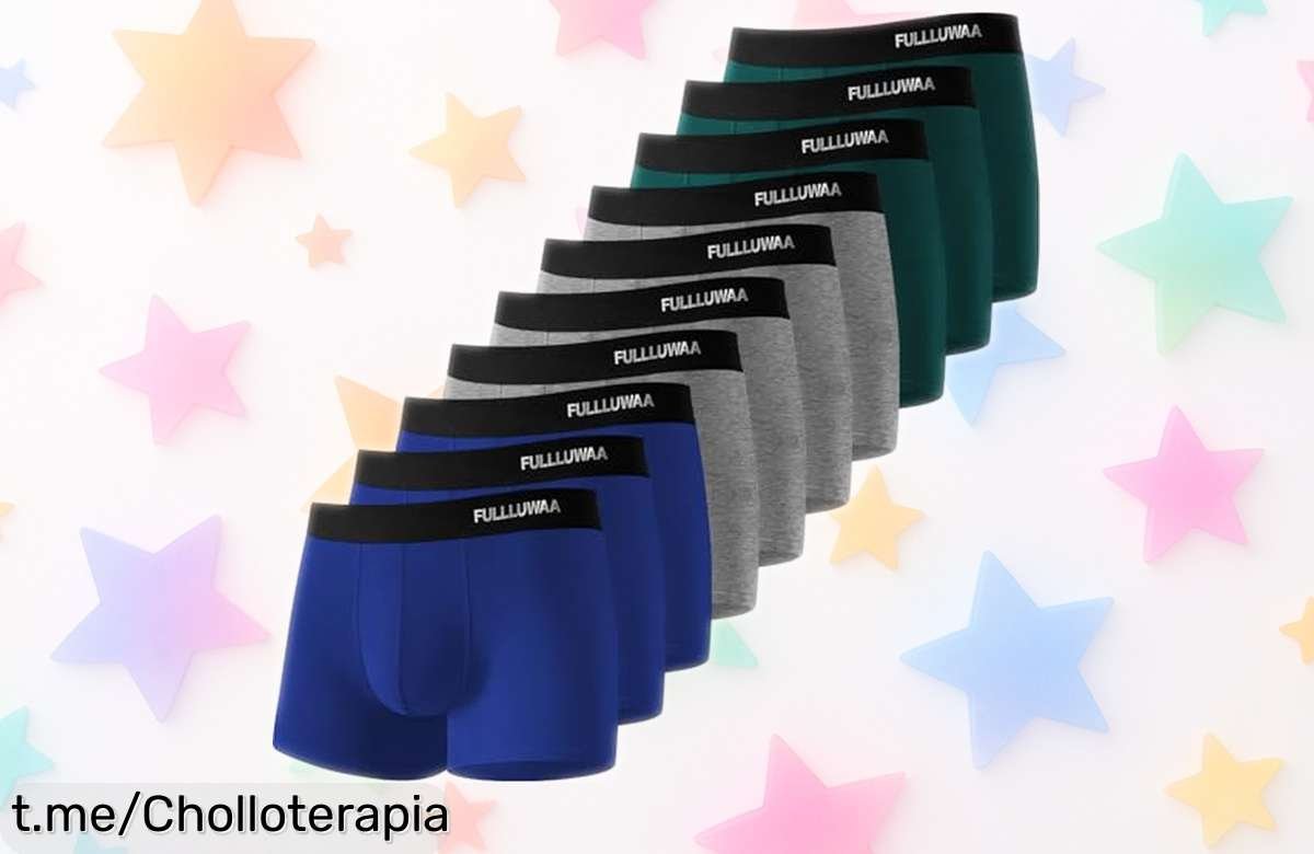🤩 Boxers Fullluwaa para hombre pack de 10 con logo reflectante y ajuste ...